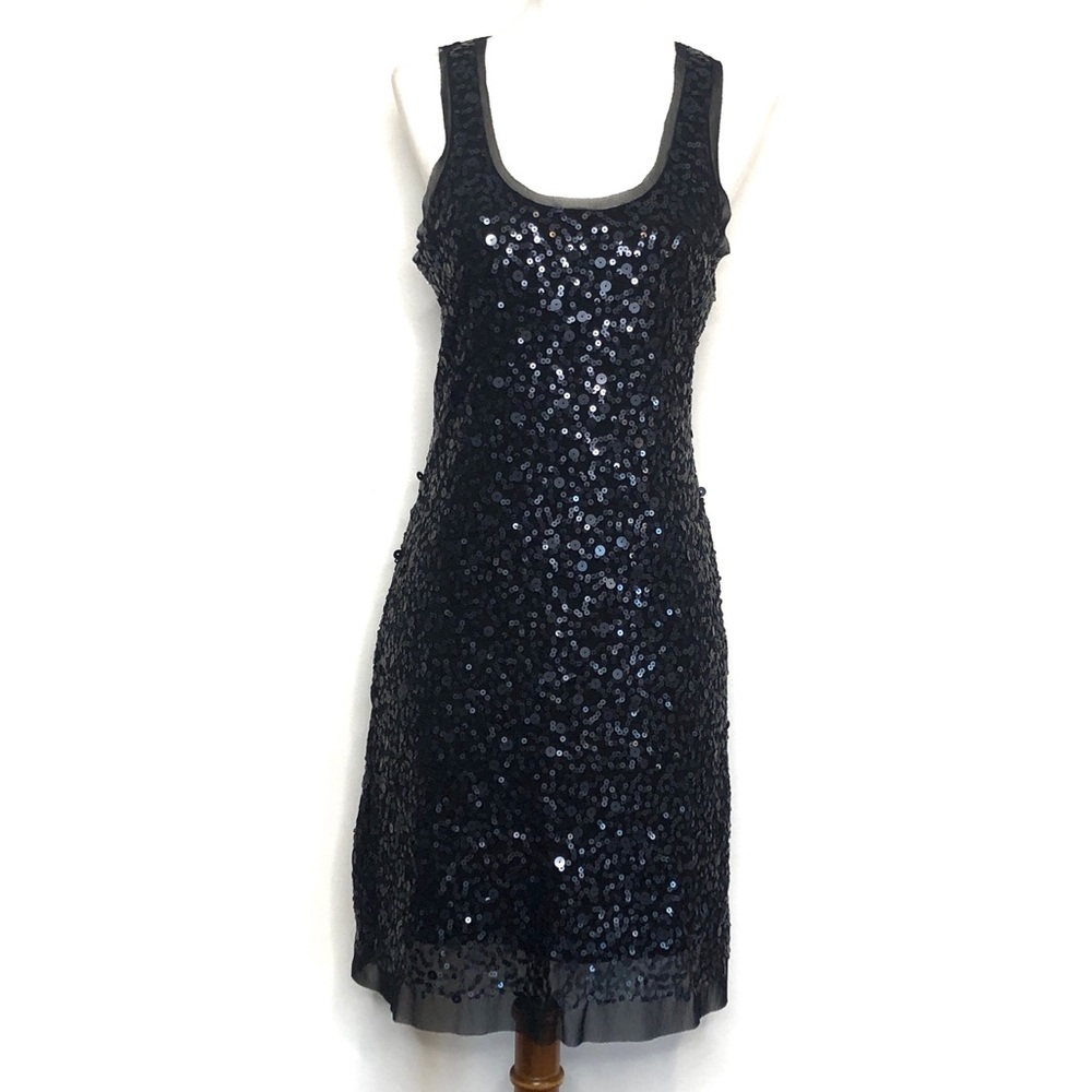 Max Studio Racerback Sequin Mesh Mini Tank Dress - Gem